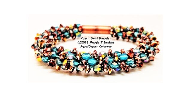 Czech Swirl Bracelet Samples | Maggie T Designs